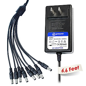 T POWER 6.6 Feet Cable Ac Adapter for 12V CS Power Supply Model: CS-1202000 with 68 Ways Cable Cord Charger Power Supply