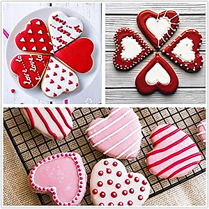 5 Pieces Heart Cookie Cutter 3.95", 3.35", 2.75", 2.36",1.37" Valentine’s Day Cookie Cutters for Baking and Decorating Anniversary, Bridal, Engagement and Valentine