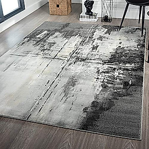 LUXE WEAVERS Olimpia Collection 6623 Anthracite Modern Abstract Area Rug 5x7