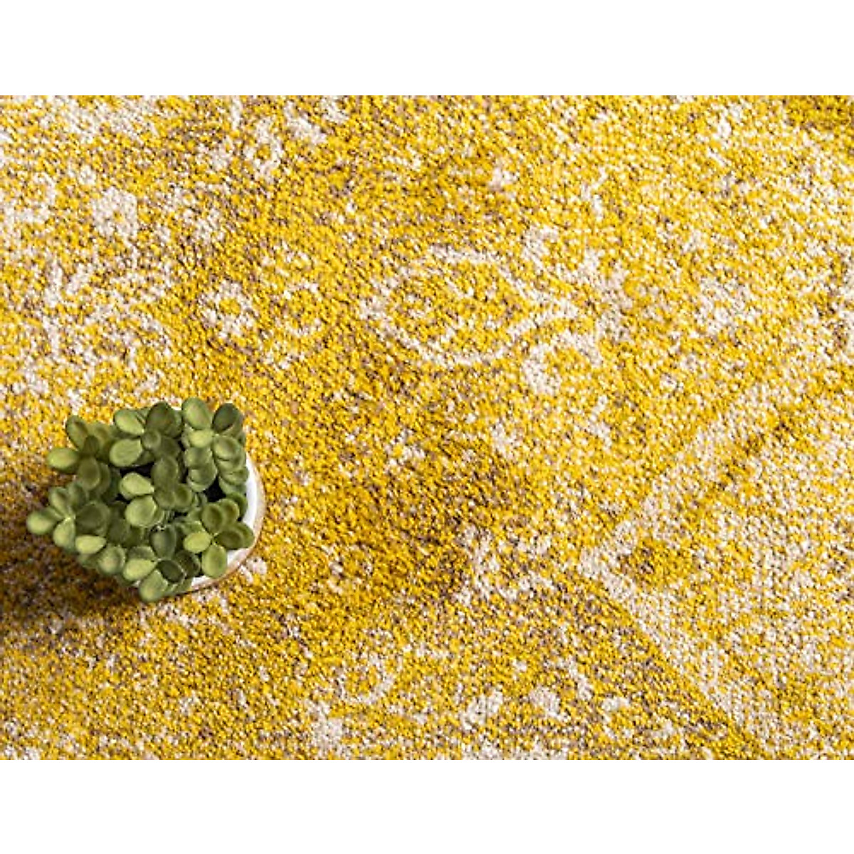Unique Loom Penrose Collection Area Rug - Blake (8' x 10' Rectangle, Yellow/ Beige)