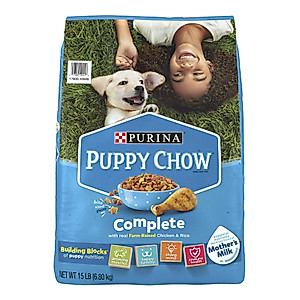 Purlina Puppy Chow High Protein Dry Puppy Food, Complete with Real Chicken, 15 lb Bag, Healthy Growth, Balanced Nutrition, Essential Vitamins and Minerals, Premium Puppy Formula (15 lbs Bag)