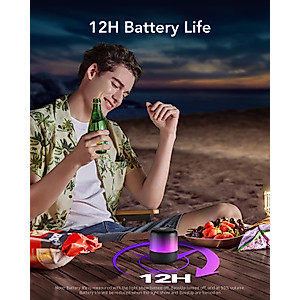 Soundcore Glow Mini Portable Speaker, Bluetooth Speaker with 360° Sound, Light Show, 12H Battery, Customizable EQ and Light, IP67 Waterproof and Dustproof, for Camping, Home, and Beach Parties