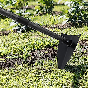 SANDEGOO Hoe Garden Tool,60 Inch Garden Hoe Triangle Gardening Hoe with Sharp Blade for Digging,Weeding,Cutting and Loosing Soil,Adjustable Length Metal Handle(5 FT)