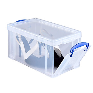Really Useful Plastic Storage Box 8 Litre Open Fronted Box Clear