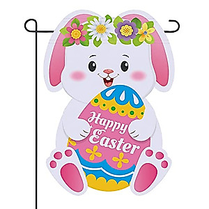 2 Pack Easter Garden Flags St Patrick's Day Garden Flag Shamrock Bunny Eggs Garden Flag 12 x 18 Inch Vertical Double Sided Decorative for Outside Yard Spring Seasonal Garden Flag