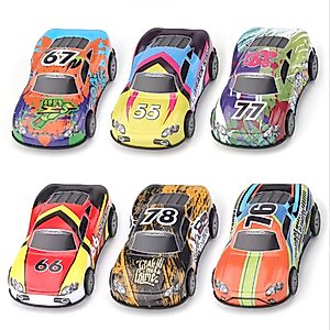 H 4.2 inch Pull Back Cars Toys Set, Friction Power Alloy Casting car Mini Race car, Suitable for Toddler 3 4 5 6 Year Old Kids Toy 6 Piece Set, Boys and Girls Christmas Birthday Party Gifts