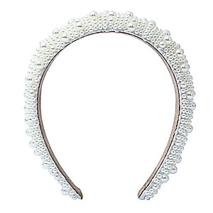 FEDANS Pearl Headbands for Women Bulky Fashion Head Band Design Bridal Elegant Wedding Headwear Wide Hairbands For Girl