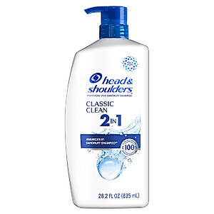 Head and Shoulders 2 in 1 Dandruff Shampoo and Conditioner, Anti-Dandruff Treatment, Classic Clean for Daily Use, Paraben Free, 28.2 oz