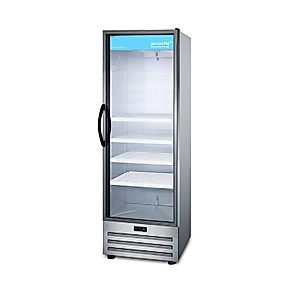 ACCUCOLD ACR1415RH Accucold 24' Wide Pharmaceutical All-refrigerator with Right Hand Door Swing, Glass Door, Lock, Digital Thermostat and a Stainless Steel Interior & Exterior Cabinet