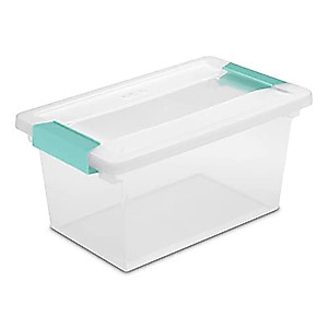 Sterilite 64 Quart Latching Clear Plastic Storage Organizer Tote Container Bin Box, 6 Pack & Medium Clip Boxes for Organization and Storage, 4 Pack