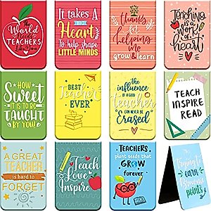 Teacher Magnetic Bookmarks Teachers Appreciation Gifts in Bulk Thank You Gifts Magnet Bookmarks Magnet Page Markers Special Teacher Gifts for Women (24 Pcs)