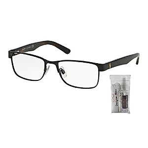 POLO RALPH LAUREN PH1157 9038 53M Matte Black Rectangular Eyeglasses For Men + BUNDLE with Designer iWear Eyewear Kit