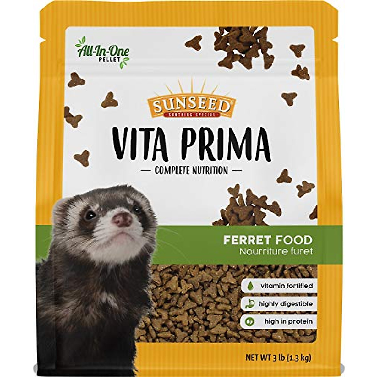 Sunseed Sunscription Vita Prima Ferret Formula, 3-Pound Bag (3 Pack)