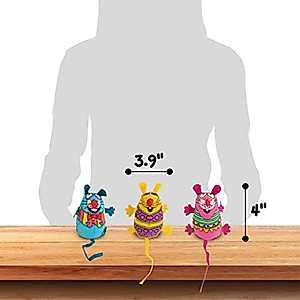 Doskocil Bamboo Pet CAM650384 Fat Cat Kitty Hoots Eeeks Chic Catnip Toy, Multicolor