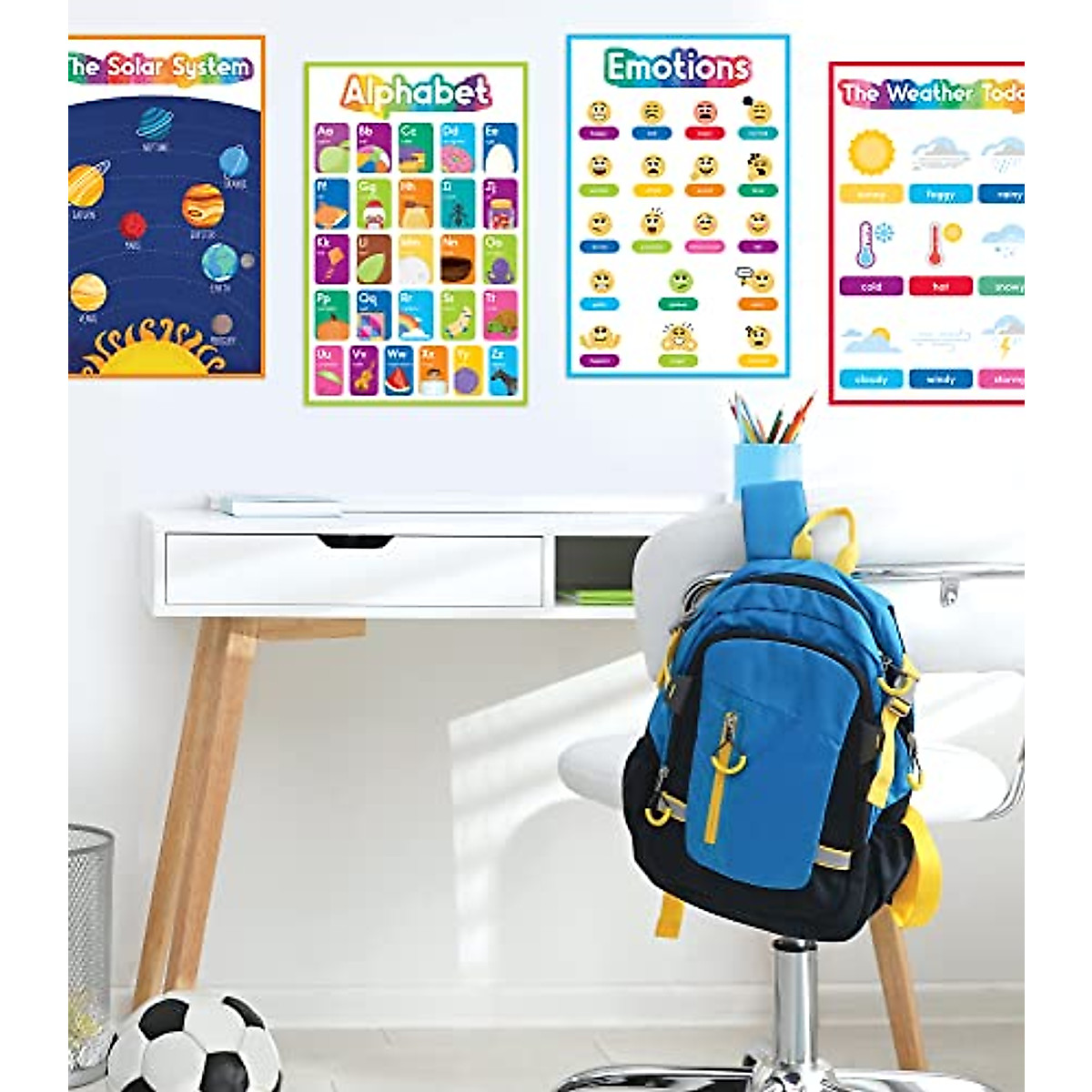 Carson Dellosa 16-Piece 11” x 17” Classroom Posters, Preschool Classroom Decorations, Kindergarten Educational Posters, 1st Grade Classroom Wall Decor, Learning Posters Bundle