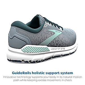Brooks Women's Addiction GTS 15 Supportive Running Shoe - Grey/Navy/Aqua - 11.5 Medium