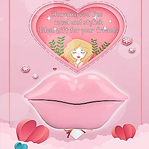 CHENJIEUS Lip Telephone, Advanced Home Telephone, Interesting Mouth Lip-Shaped Telephone, Electroplating Wire Phone Home Decoration, for Families House Phone (Pink)