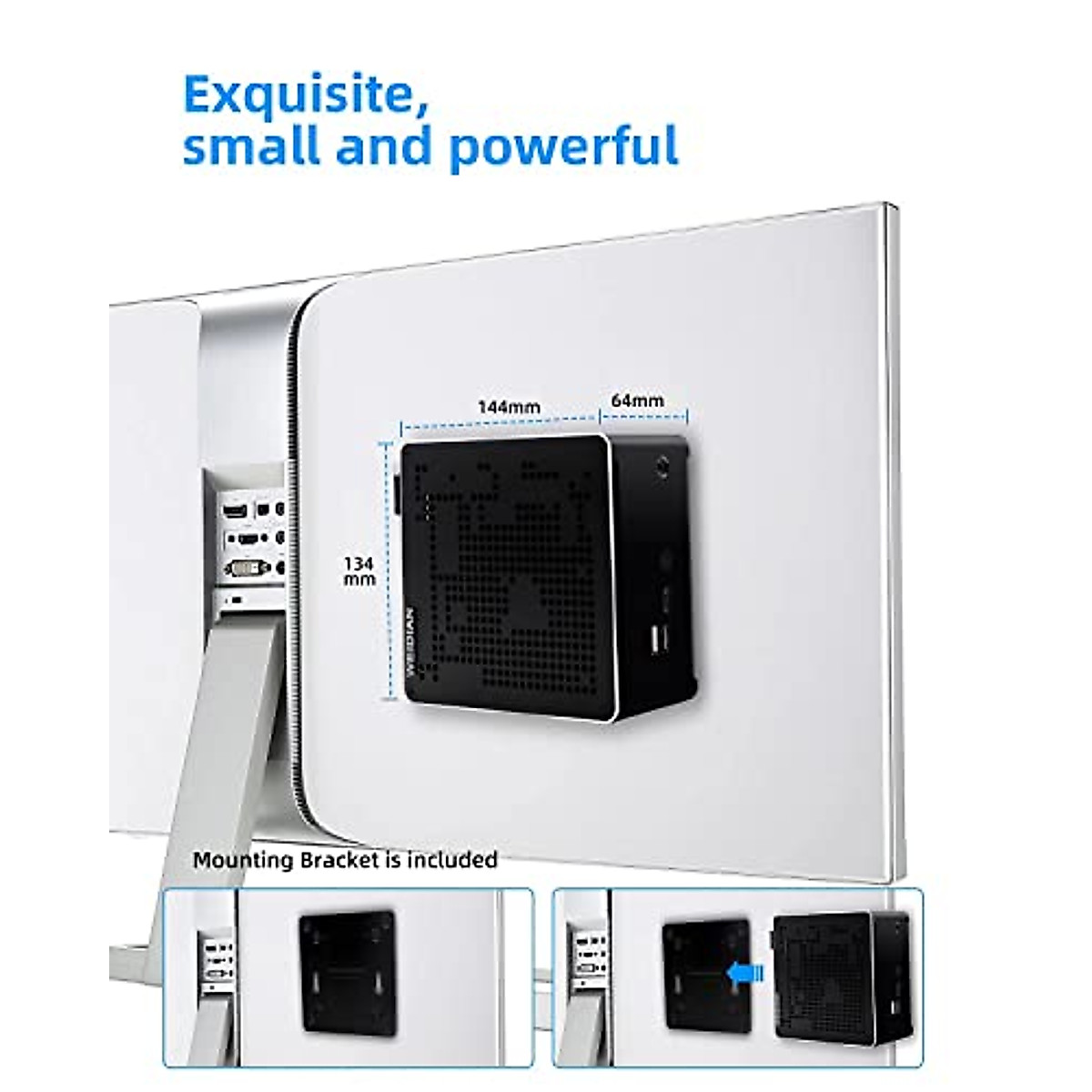 WEIDIAN Mini Complete PC, Mini PC Windows 11 Pro, Core i9-10980HK 64GB DDR4 RAM 512GB NVME SSD 1TB HDD,Mini Computer Windows 11, Micro PC, Micro Computer Support Dual Display, 4K HD, BT5.2 and WiFi6