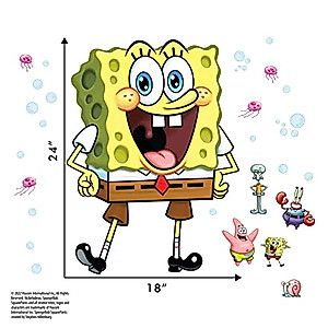 Wall Palz Spongebob Squarepants Wall Decal - 24" Spongebob Stickers with 3D Augmented Reality Interaction - Spongebob Bedroom Decor