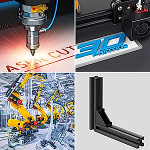 Zhengmy 50Sets 2020 Series Aluminum Profile Connector Set Including 50Pcs Corner Bracket 100 Pcs M5 T Nuts 100 Pcs M5x8 mm Hex Screw Bolt for 6 mm Slot Aluminum Profile Rail Accessories,black, silver