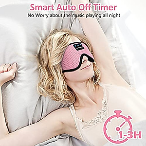 Sleep Mask with Bluetooth Headphones,LC-dolida 3D Sleep Headphones Bluetooth Sleep Mask Breathable Sleeping Headphones for Side Sleepers Best Gift and Travel Essential (Pink)