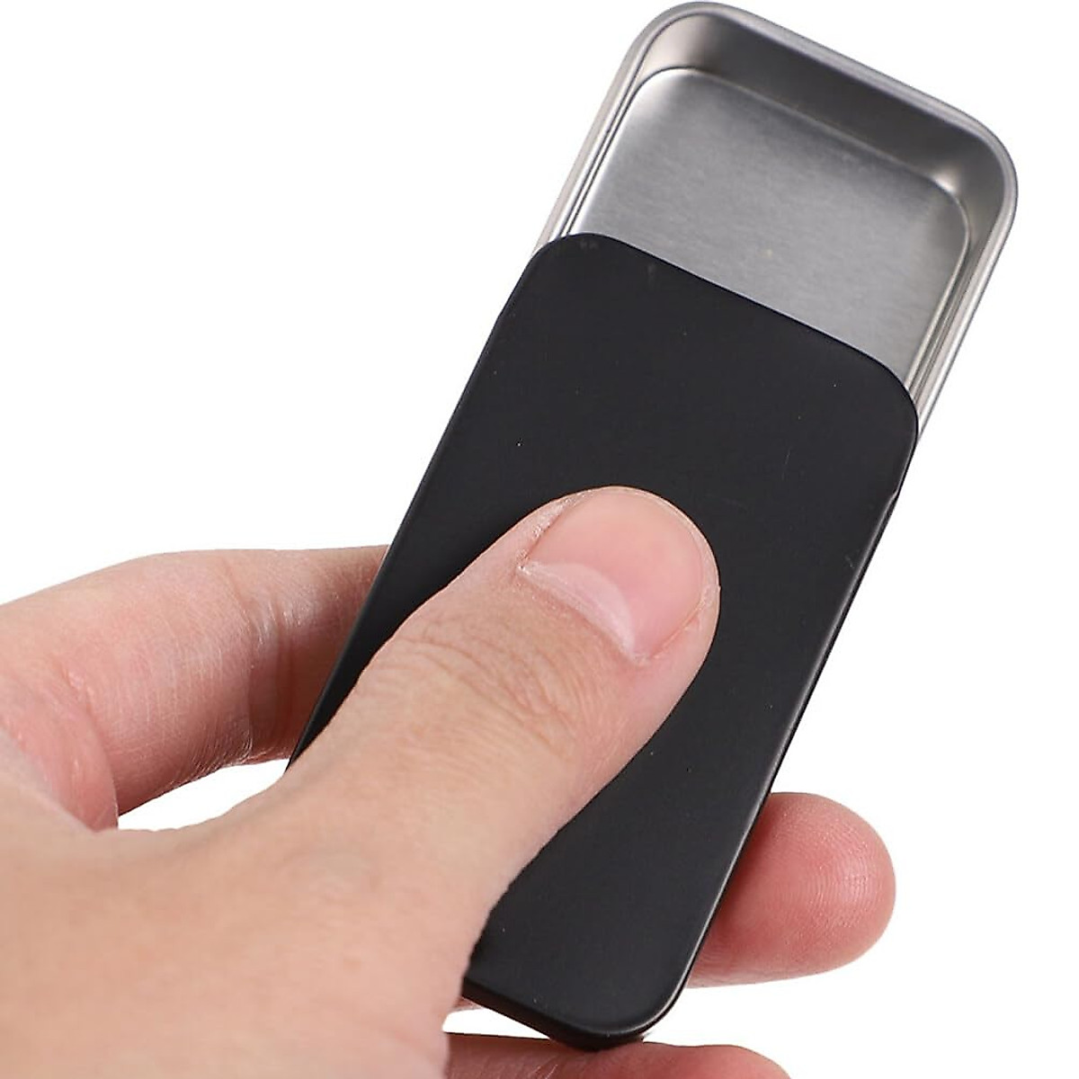 Hemoton 20pcs Rectangular Slide Top Tinplate Box Sliding Cover Push-Pull Tin Box Metal Tin Containers for Candies Jewelry Crafts Lip Balm Storage 50x25x10mm