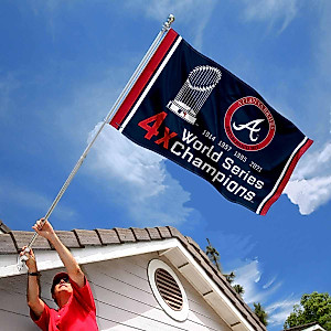 WinCraft Atlanta Braves Years Series Champions 3x5 Foot Grommet Banner Flag