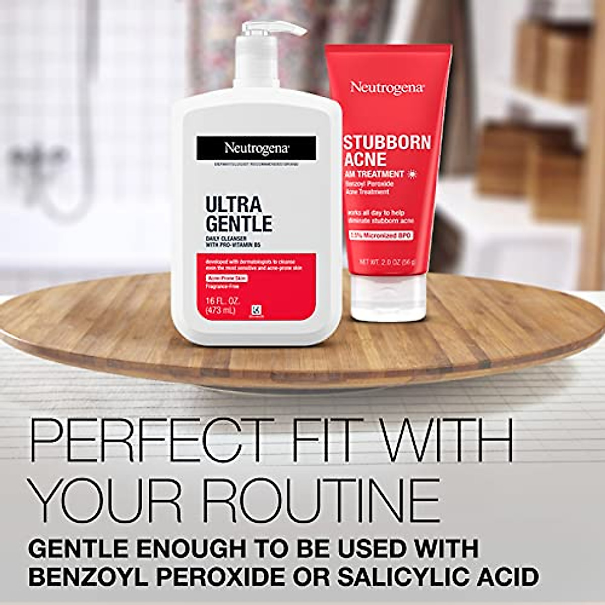 Neutrogena Ultra Gentle Daily Facial Cleanser with Pro-Vitamin B5 for Acne-Prone & Sensitive Skin, Fragrance-Free, Dye-Free, Soap-Free, Paraben-Free & Hypoallergenic Face Wash, 16 fl. oz