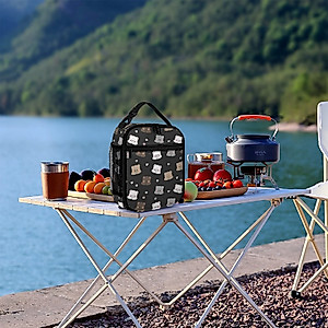 MINBHEBYUD Cute Cartoon Bear Lunch Bag for Men Women, Insulated Lunch Bags for Office Work, Reusable Portable Lunch Box