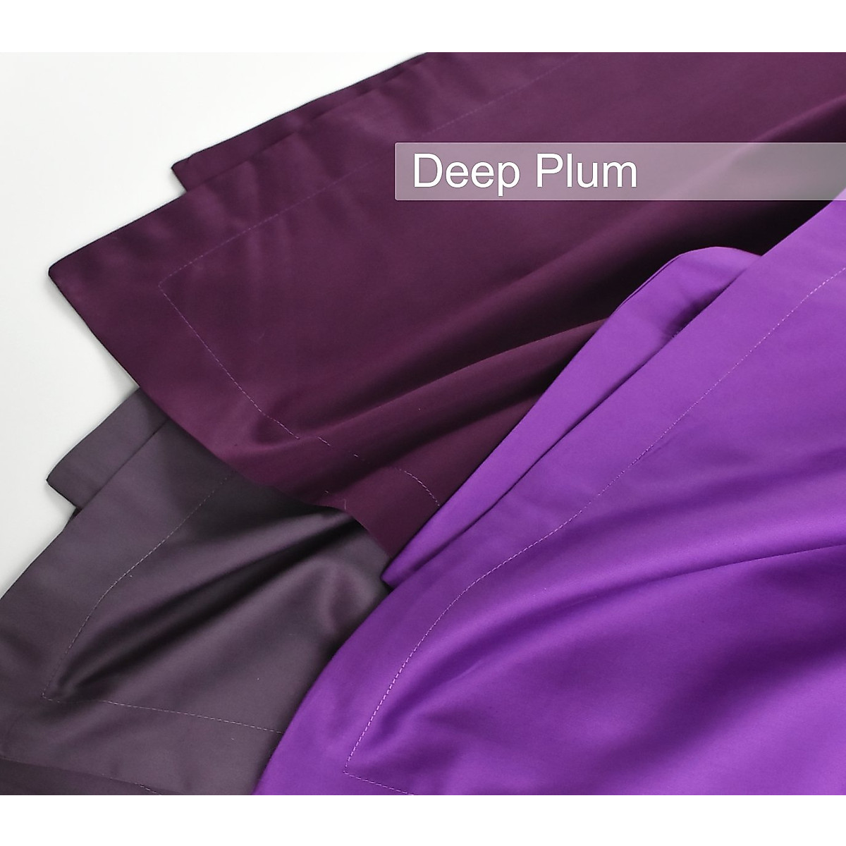 Solid Color Egyptian Cotton Duvet Cover Luxury Bedding Set High Thread Count Long Staple Sateen Weave Silky Soft Breathable Pima Quality Bed Linen (Queen, Deep Plum)