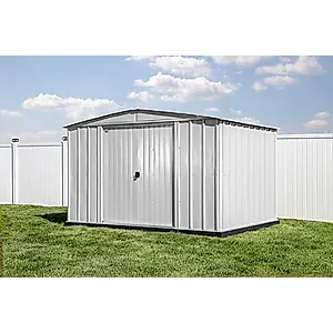 Arrow Classic Steel Storage Shed, 10x8, Flute Grey