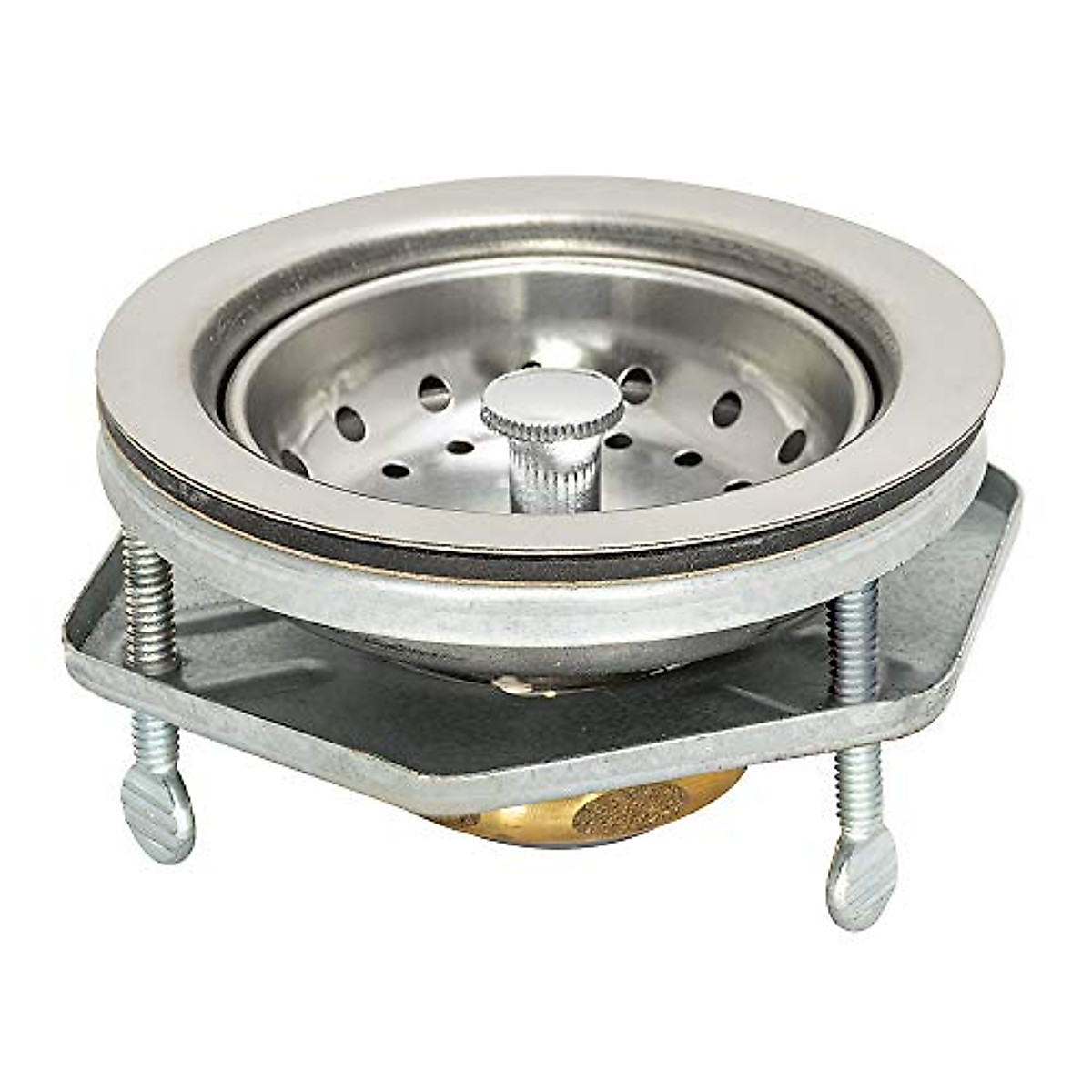 Eastman Kitchen Sink Strainer with Brass Slip Joint Nut, Fits Standard Sinks with 3-1/2 Inch to 4 Inch Opening, Stainless Steel, 30015