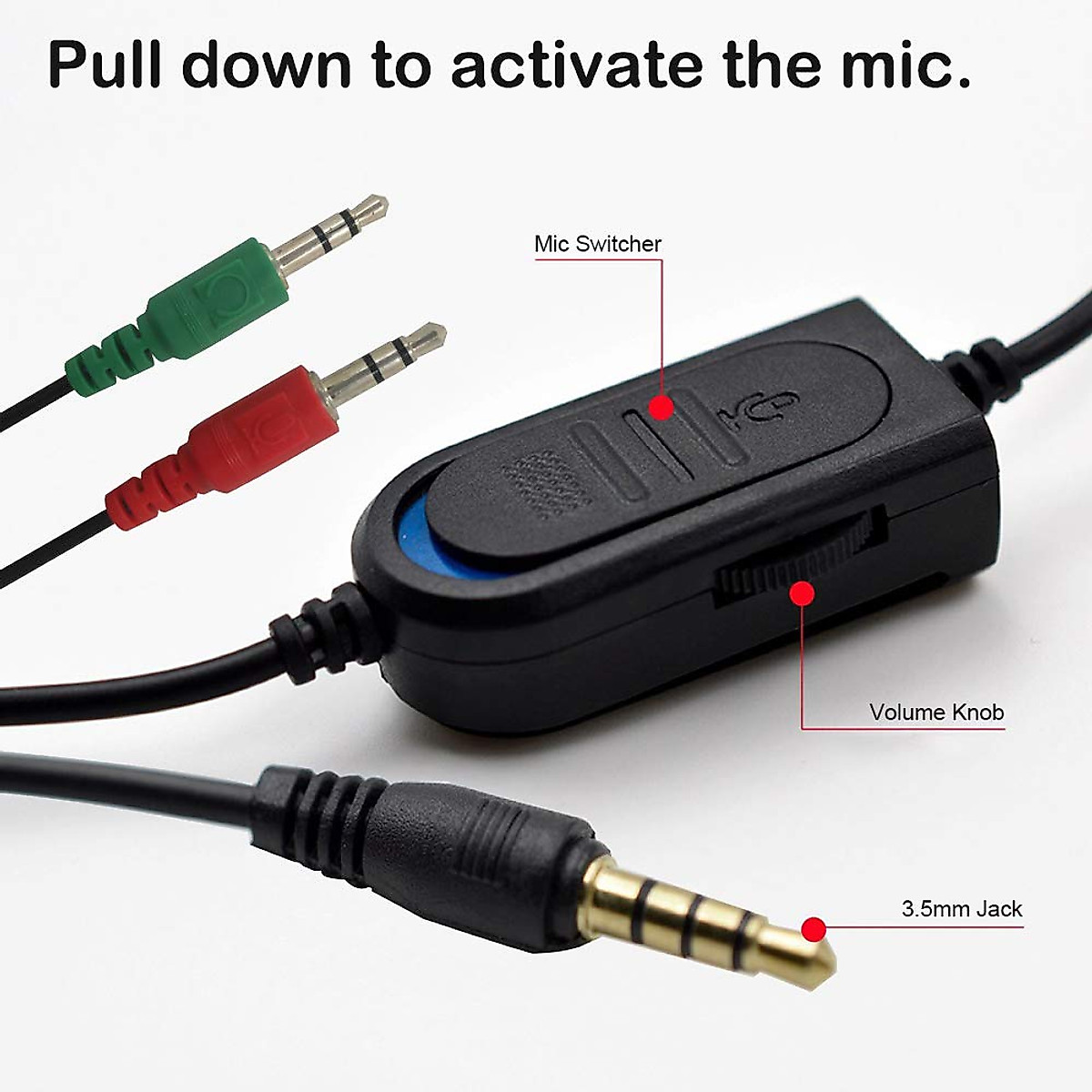 SourceTon 3.5mm Noise Isolating Over Ear Headphone with Mic and Volume Control Compatible with Laptop, PC, Xbox One Controller, Bonus with Extra 3.5mm Adapter