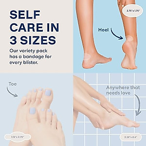 Dr. Frederick's Original Better Blister Bandages - 10 ct Heel Pack - Water Resistant Hydrocolloid Bandages for Foot, Heel Blister Prevention & Recovery - Blister Pads