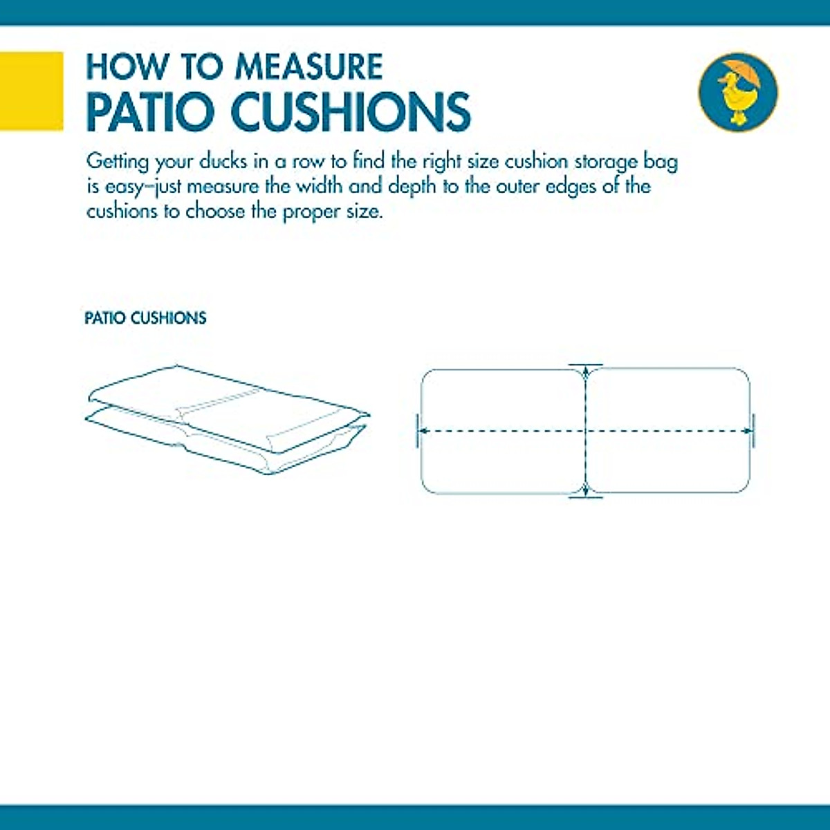 Duck Covers Ultimate Waterproof 56 Inch Patio Cushion Storage Bag, Patio Furniture Covers