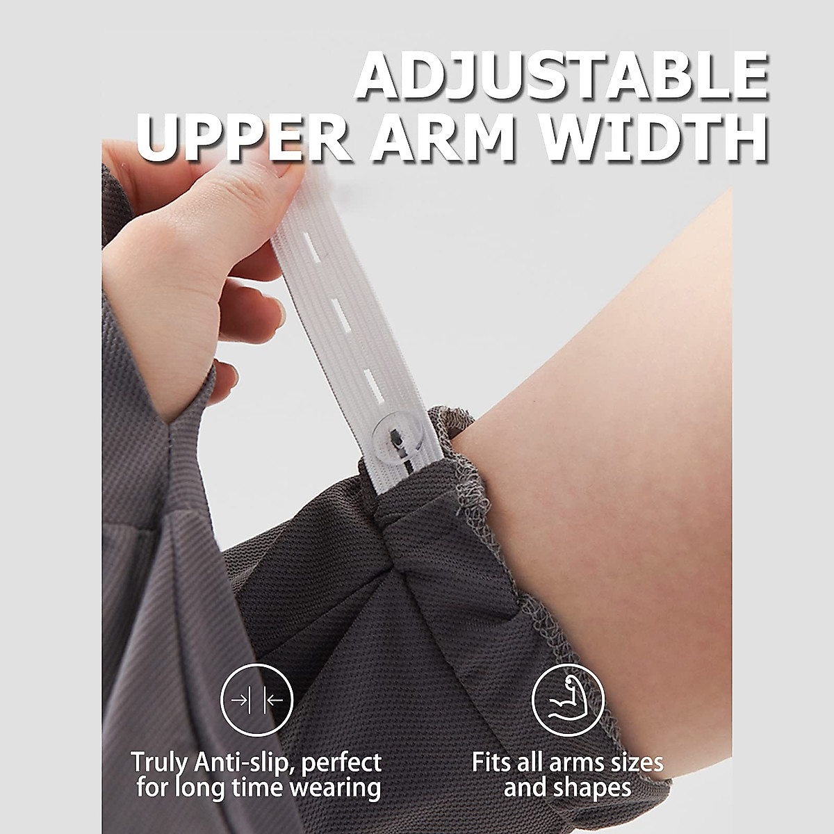 SayWow UV Sun Protection Arm Sleeves for Women Loose-Fit UPF 50+ Cooling Skin Protective Cover, Grey, Free size, USAG-1