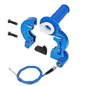 PUCKY New 7/8" 22mm Twist Throttle Accelerator Handle Grips and Cable Set with Kill On Off Switch for 50cc 110cc 150cc 250cc Mini Bike ATV Quad Pit Bike Dirtbike (Blue)
