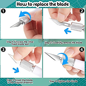 Lasnten 2 Pack Fingertip Craft Knife 4.2 Inch Finger Detail Knife with Blades Ergonomic Hobby Knife Handle with Finger Grip Cutting Tool for Precision Cutting and Trimming, 10 Pcs Blades