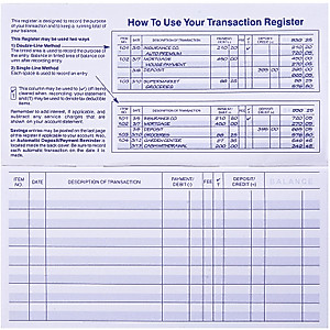 6PCS Check Registers for Personal Checkbook, Easy to Read Checkbook Register