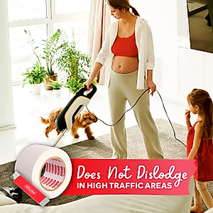 XFasten Double Sided Carpet Tape for Area Rugs 2 Inch x 10 Yards w/Mini Cutter Residue-Free Double Sided Rug Tape for Laminate Floors, Rug Tape Gripper for Carpet, Tape for Hardwood Floors