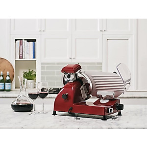 BESWOOD 10" Premium Chromium-plated Steel Blade Electric Deli Meat Cheese Food Slicer with Serving Plate Commercial and for Home use 240W BESWOOD250RX