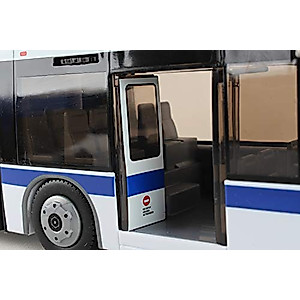 Daron RT8563 New York City MTA Metro Articulated Electric Bus 1:43 Scale- 16 Inches long White/Blue/Black