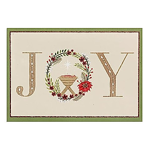 Christmas Boxed Cards - Wreath and Manger - Joy