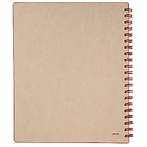 AT-A-GLANCE Collection Twin Wire Notebook, Ruled, 80 Sheets, 11" x 8 1/4", Tan/Red (YP14107)