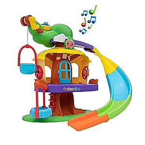 CoComelon Deluxe Clubhouse Playset - Features JJ and His Five Friends- Songs, Sounds, Phrases - Slide, Secret Tunnel, Basket Elevator, Interactive Easel, Pop Up Birds - Amazon Exclusive