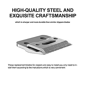 4pcs Barber Clippers Blade Replacement Compatible with Wahl Magic Clip Senior Clippers Cordless Professional 5 Star Series Super Taper/Taper 2000/Icon Sterling 3/9