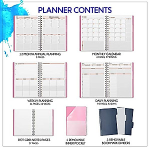 Pink Daily Planner 2.0 - Daily Planner 2023 Page a Day - Monthly, Weekly and Daily Sections Simplified - Undated Goal Oriented 3 Month Agenda Planner by Panda Planner - 5.75” x 8.25”