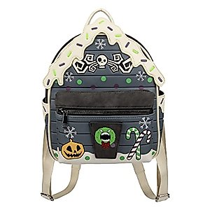 Bioworld Nightmare Before Christmas Frosted Christmas Town House Women's Mini Backpack