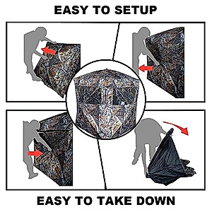 THUNDERBAY SPUR Collector 2 Person Hunting Blind, Pop-up Ground Blind with Silent Sliding Window