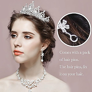 COCIDE Silver Tiaras and Crowns for Women Crystal Headband for Girl Clear Rhinestone Hair Accessories for Bride Wedding Bridal Prom Birthday Party Queen Princess Decorations Halloween Costume Cosplay